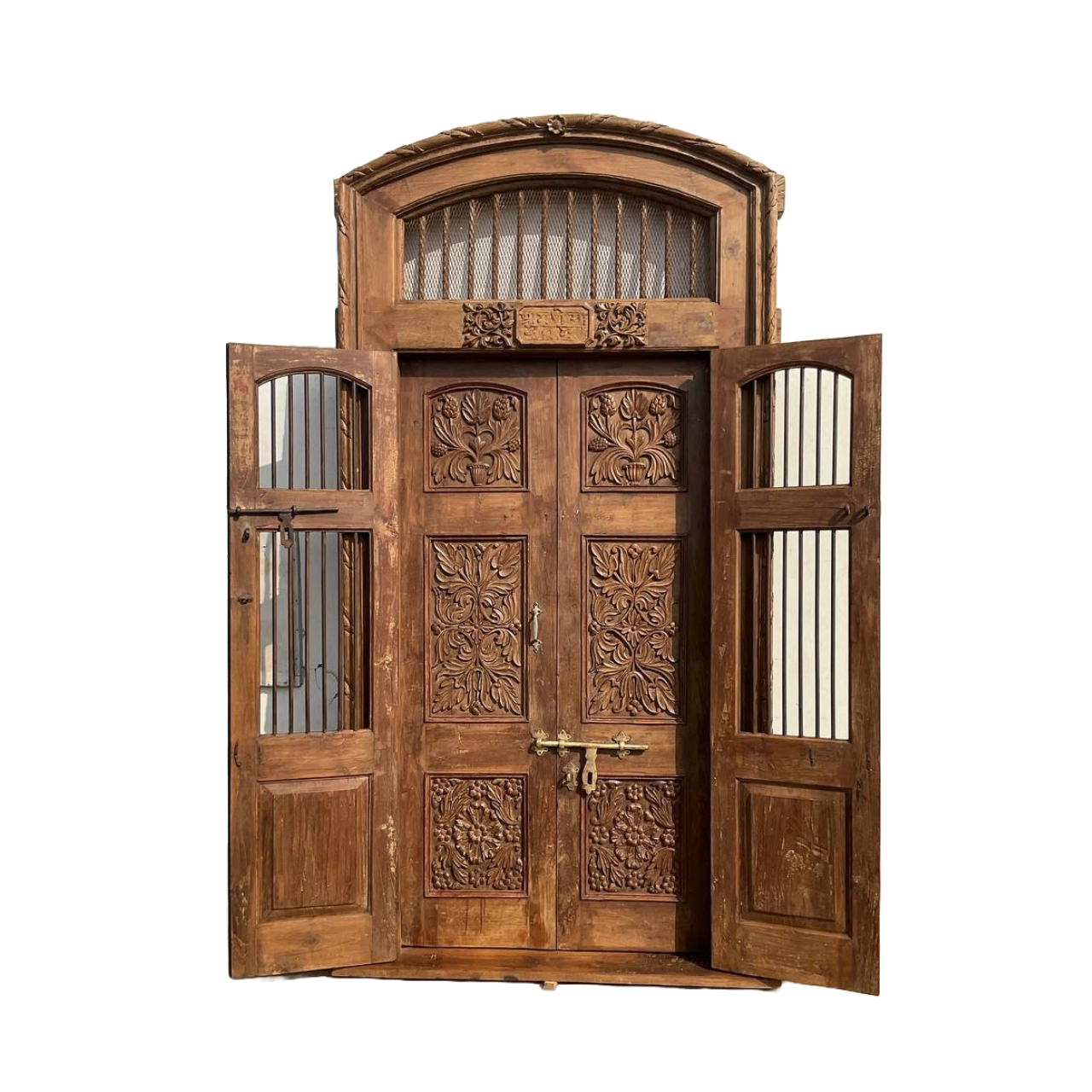 8.9 Feet large Old Indian Door With Grill Gates | Antique Rajasthani ...